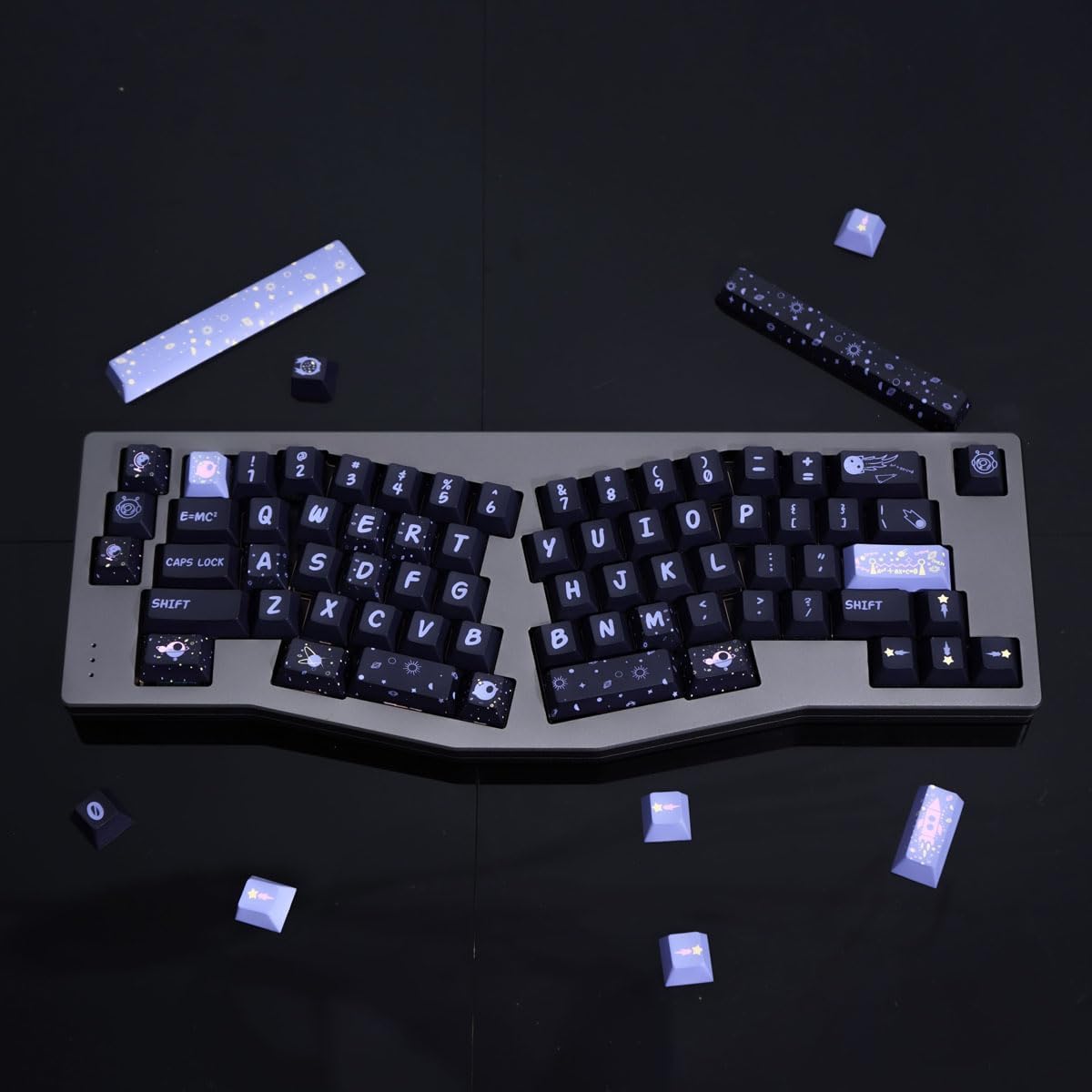 PBT Blue Space Keycaps Set Cherry Profile Cute Keycaps 152 Keys Custom ...