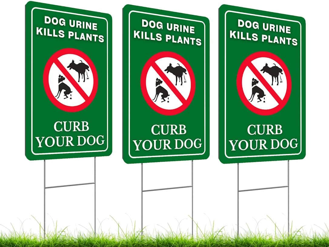 Amazon.com: FLYAB No Poop Dog Sign for Yard 8"x12" Curb Your Dog Yard ...