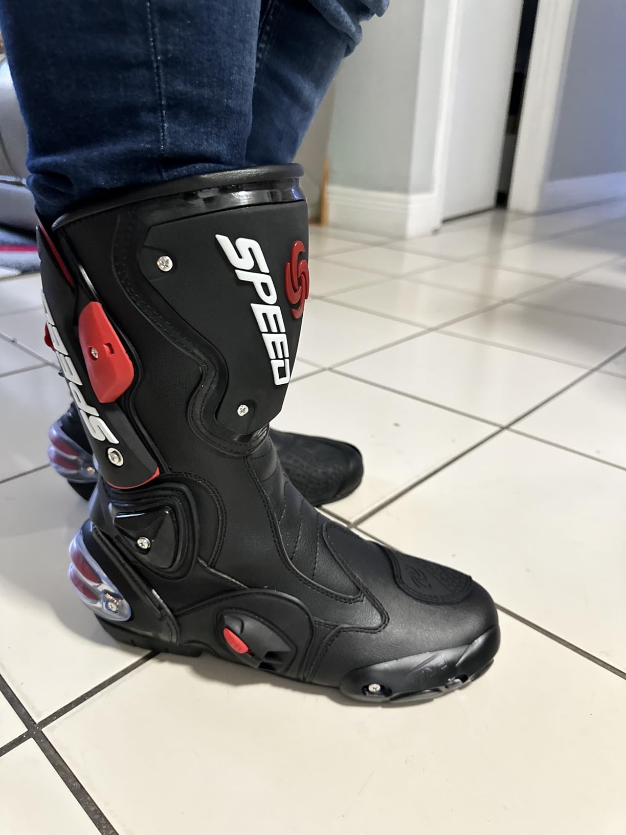 Amazon.com: Power Gear Motorsports NEW Men's Motorcycle Racing Boots ...