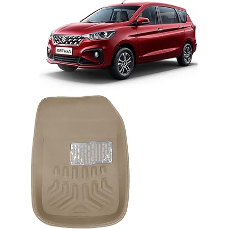 Kingsway 3D Car Floor Foot Tray Mats for Maruti Suzuki Ertiga 2022 Onwards Model, Beige Color ...