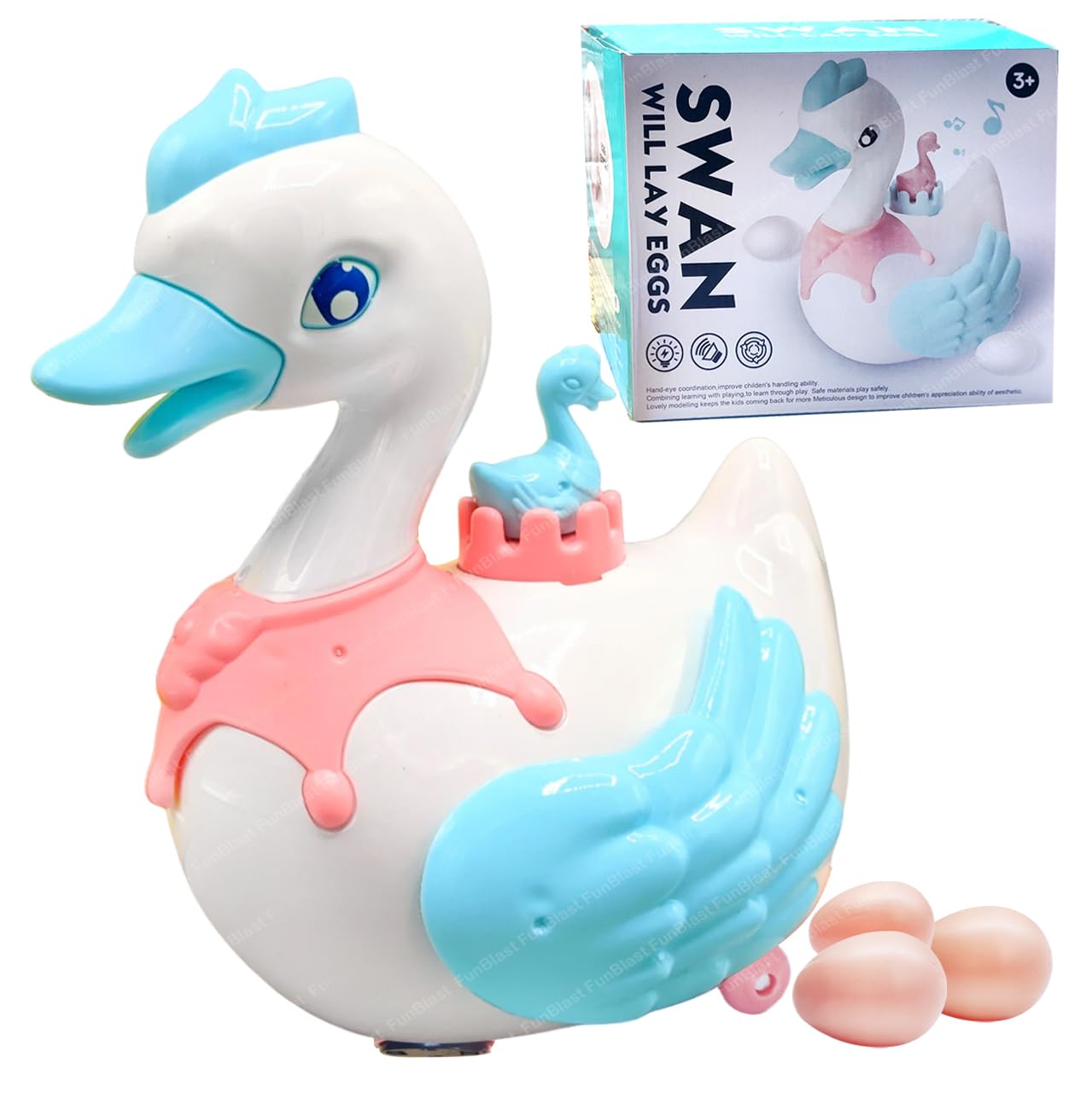 Buy FunBlast Swan Lay Egg Toy for Kids - 360 Degree Rotation B/O Toys ...