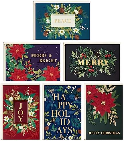 Hallmark Bulk Boxed Christmas Card Assortment, Elegant Jewel-Tone ...