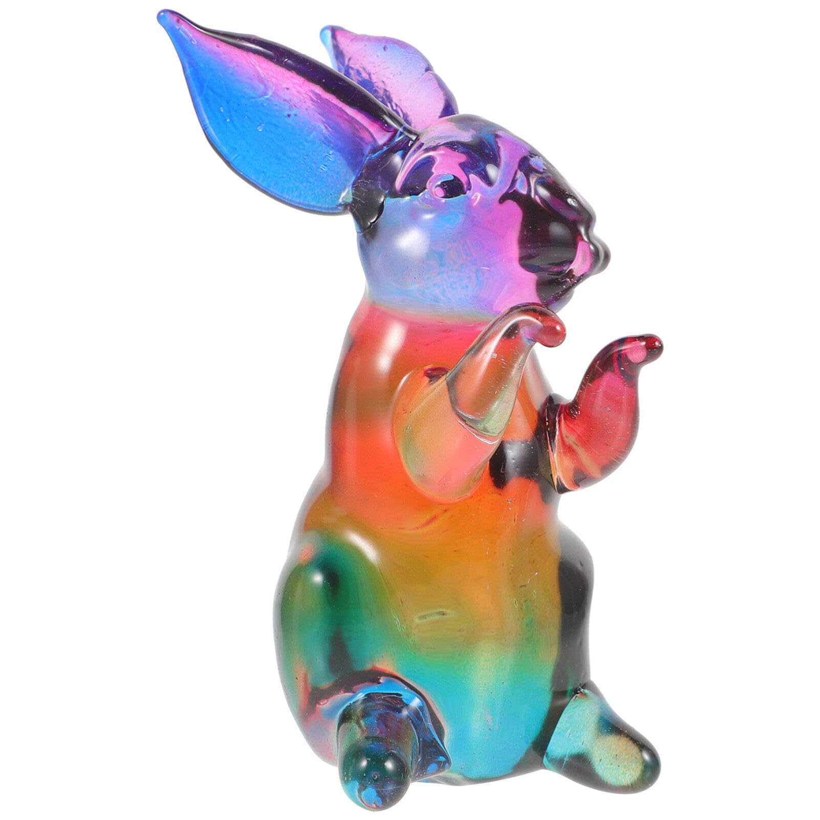Amazon.com: Crystal Bunny Figurine Glass Rabbit Statue Spring Easter ...