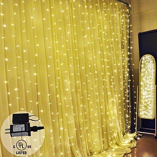 Amazon.com: Curtain Lights 600 LED Window Curtain String Light Dripping ...