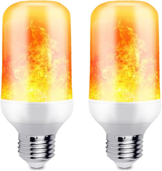 LEDERA LED Flame Light Bulbs, 4 Modes LED Flame Bulb Fire Light Bulb ...