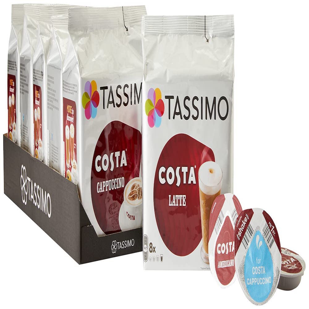 Tassimo Costa Favourites Variety Pack Coffee Pods (Pack of 5, Total 56 ...