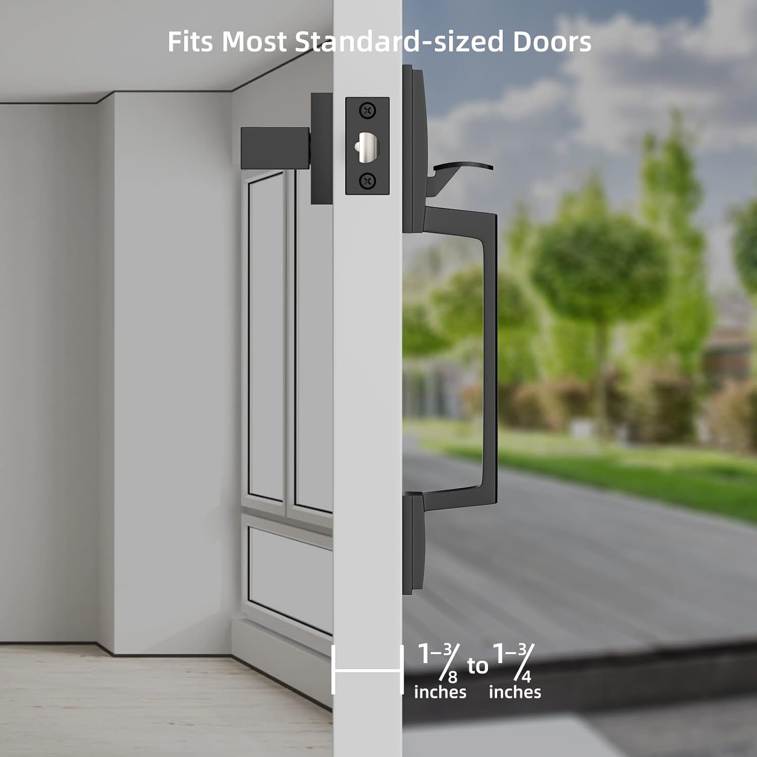 Buy Front Door Handle, Single Cylinder Lower Half Door Lock Lever ...