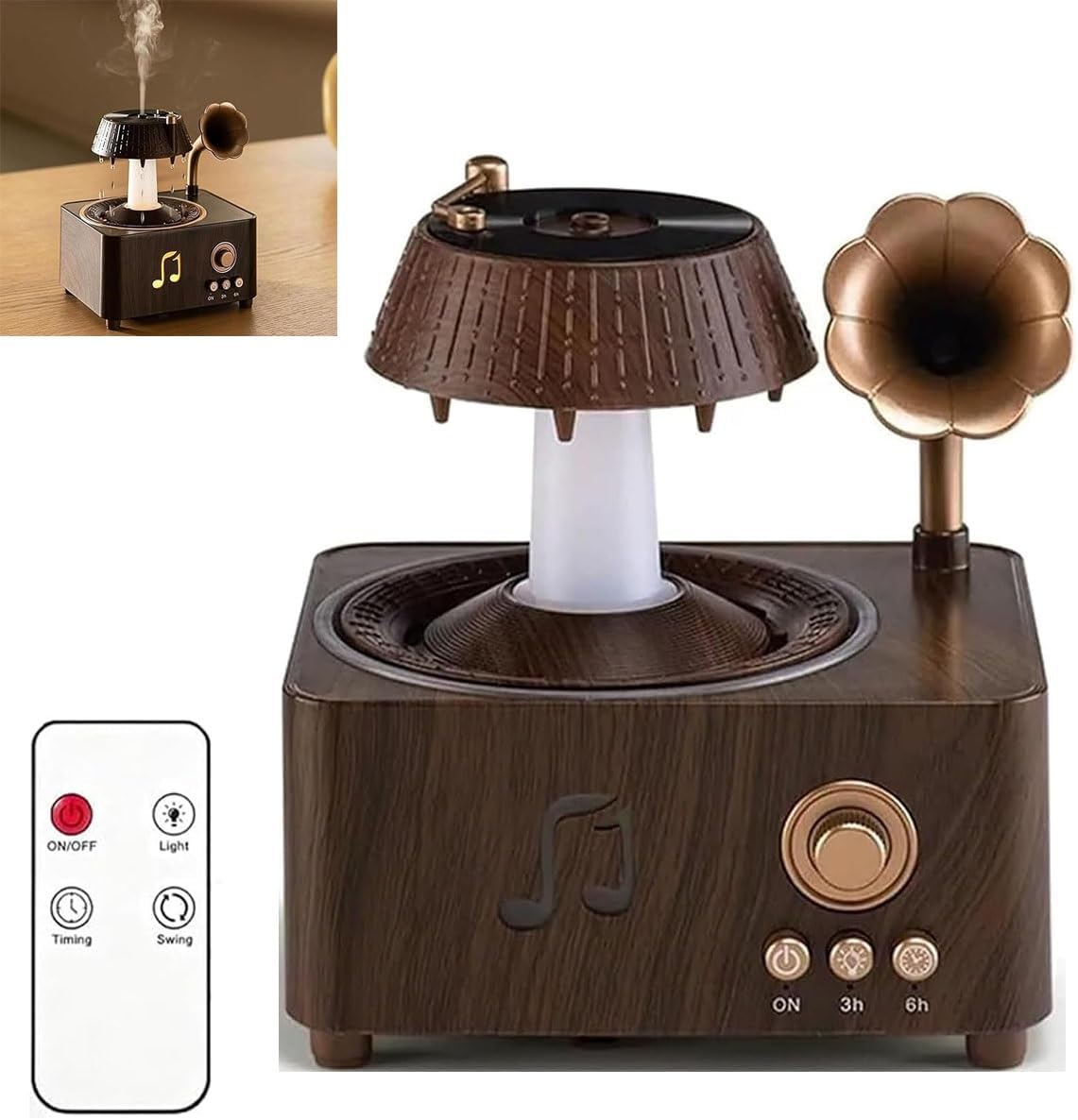 Amazon.com: Vintage Record Diffuser, 3 in 1 Retro White Noise Night ...