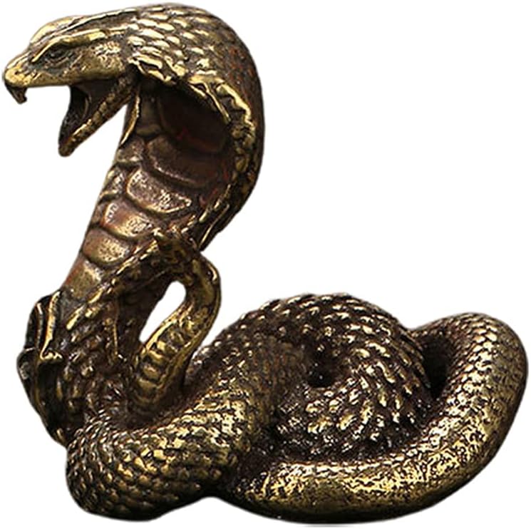 Gadpiparty Brass Cobra Snake Statue Chinese Feng Shui Snake Figurine ...