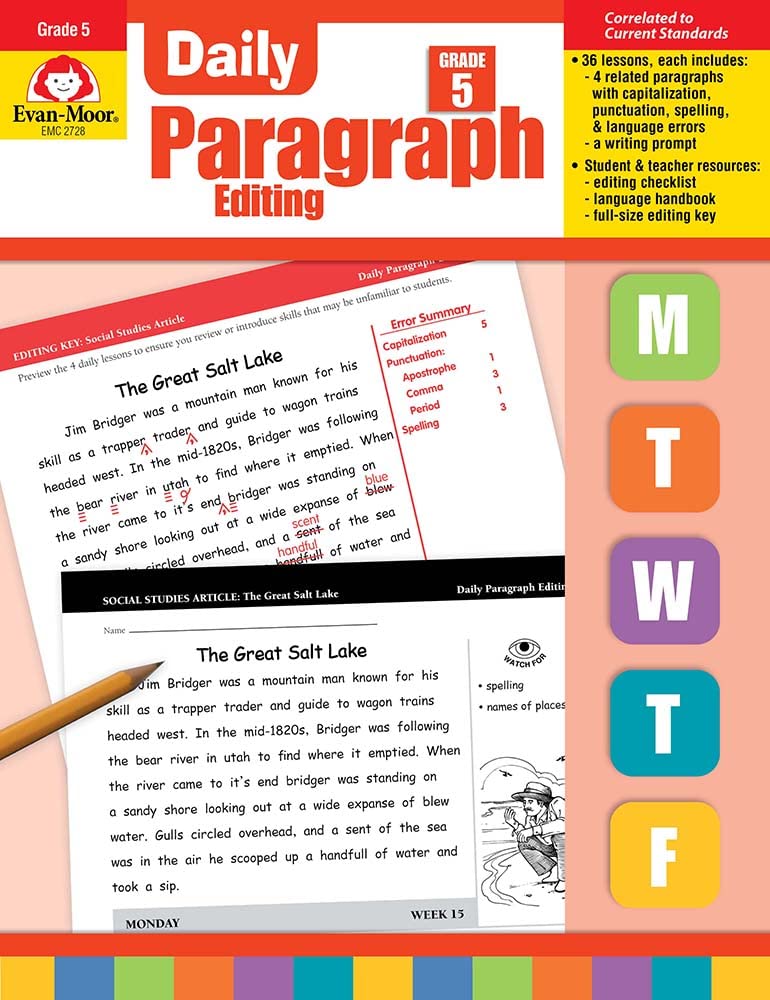 Daily Paragraph Editing, Grade 5: Evan-Moor Educational Publishers ...