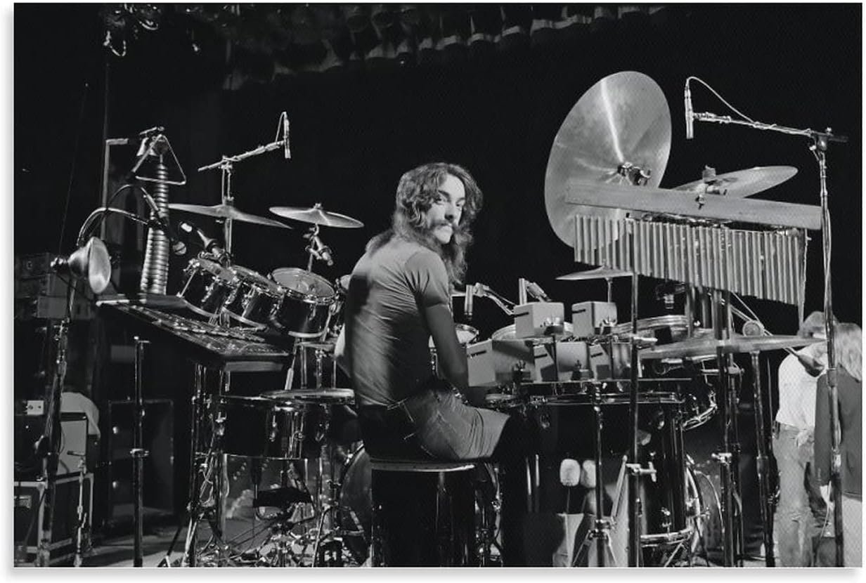 Amazon.com: Drummer Neil Peart Black And White Poster Picture Print ...