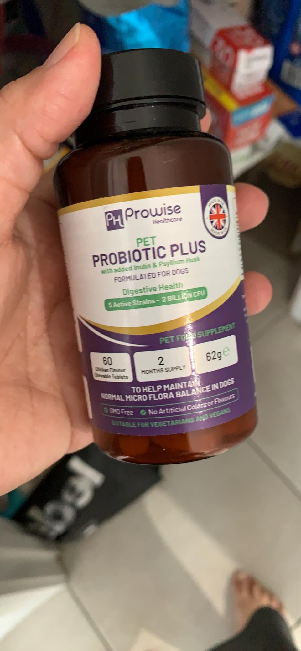 Pet Probiotic Plus with Added Inulin & Psyllium Husk 2 Billion CFU with ...