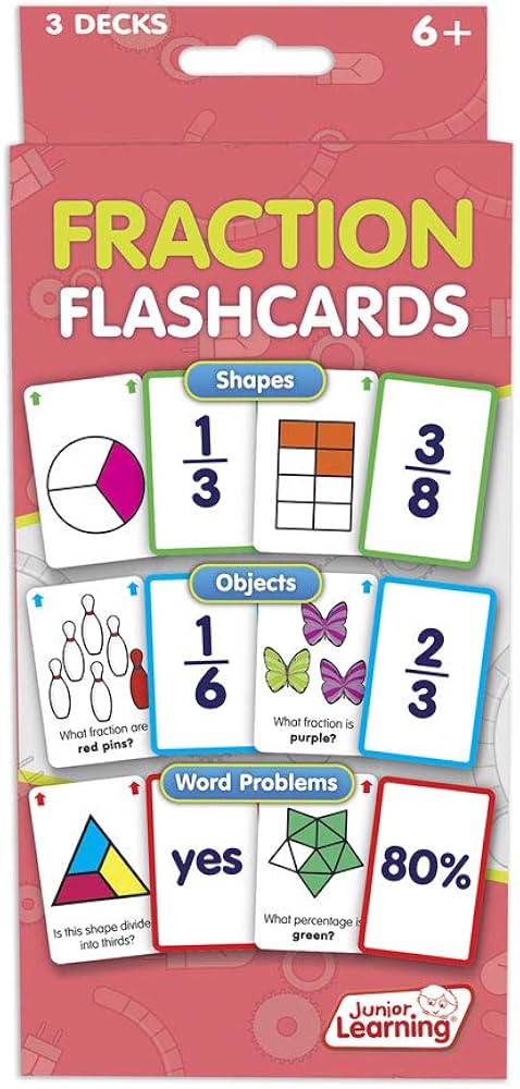 Fraction Flashcards Fractions 20 Printable Flash Cards | Printable