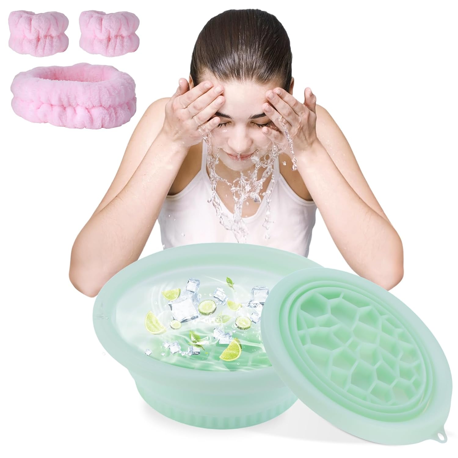Amazon.com: Face Bowl for Ice Facial, Silicone Ice Bath Bowl for Face ...