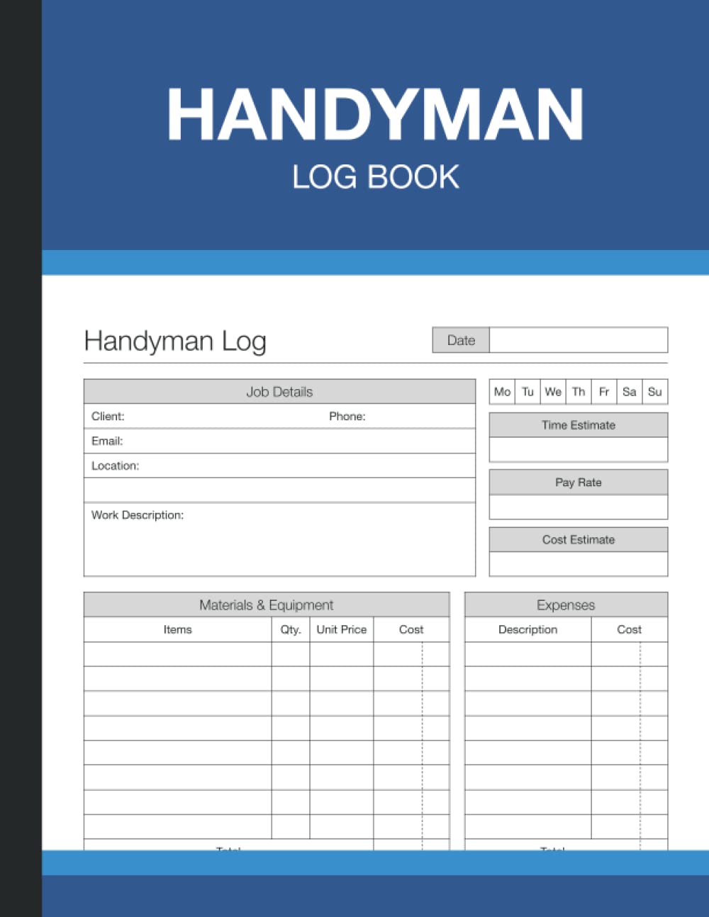 Handyman Log Book: Job Record Organizer for Tradesman, Plumber, and ...