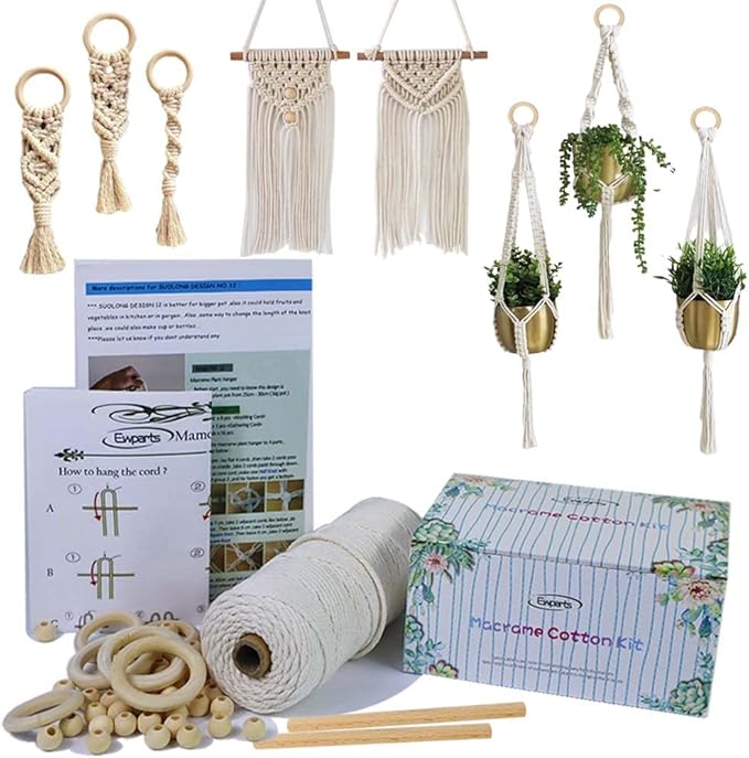 Macrame Kit for Beginners Macrame Cord 3mm 328 Feet Macrame Start Kit ...