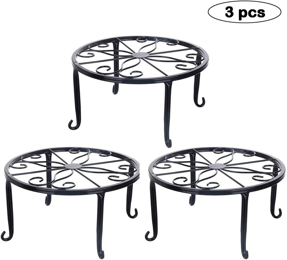 Amazon.com : 3 pcs Garden & Home 10 inch Metal Potted Plant Stand ...