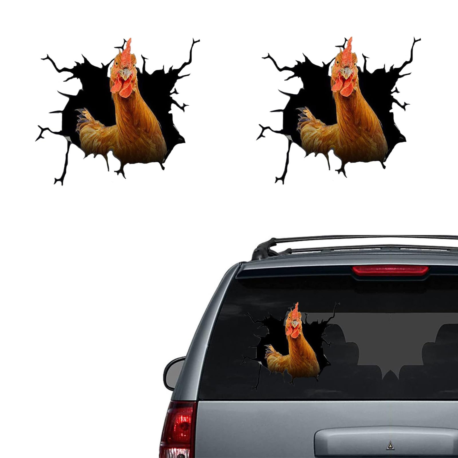 Amazon.com - Chicken Car Stickers Crack Decals Funny Animal Window ...
