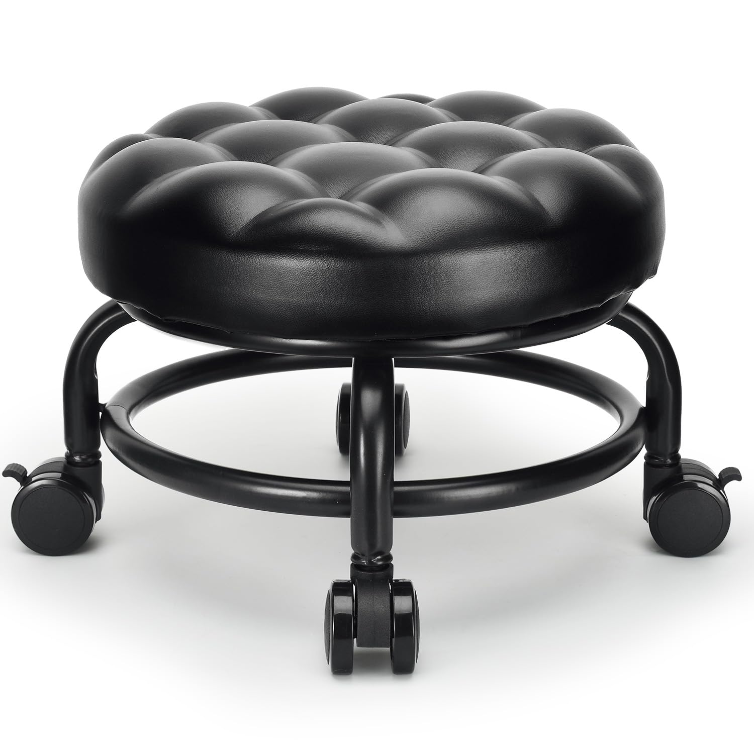 Amazon.com: LWADALN Low Height Rolling Stool Low Roller Stool PU ...
