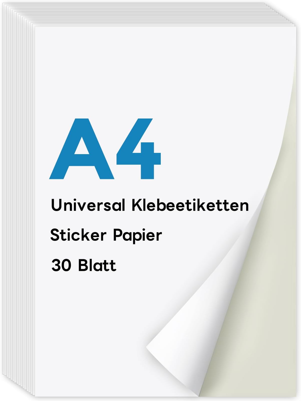 Printation Universal Klebeetiketten 210 x 297 mm weiß bedruckbar - 25 ...