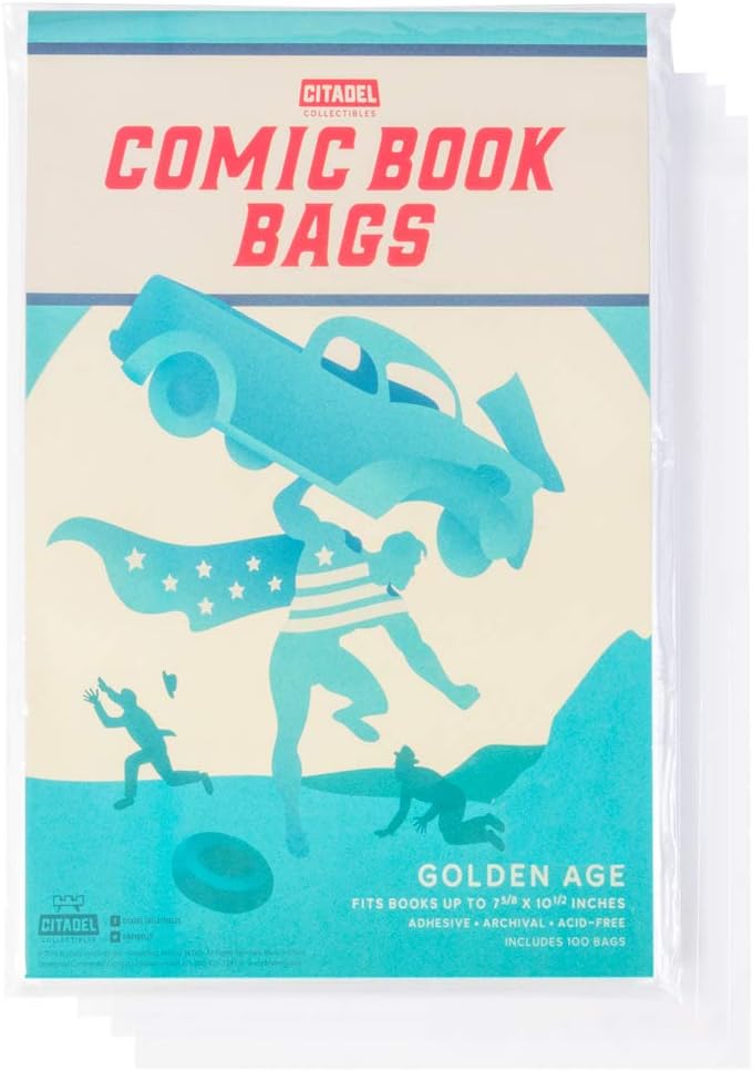 Amazon.com: 100 Pack of Comic Book Bags - Choose Size! (Golden Age ...