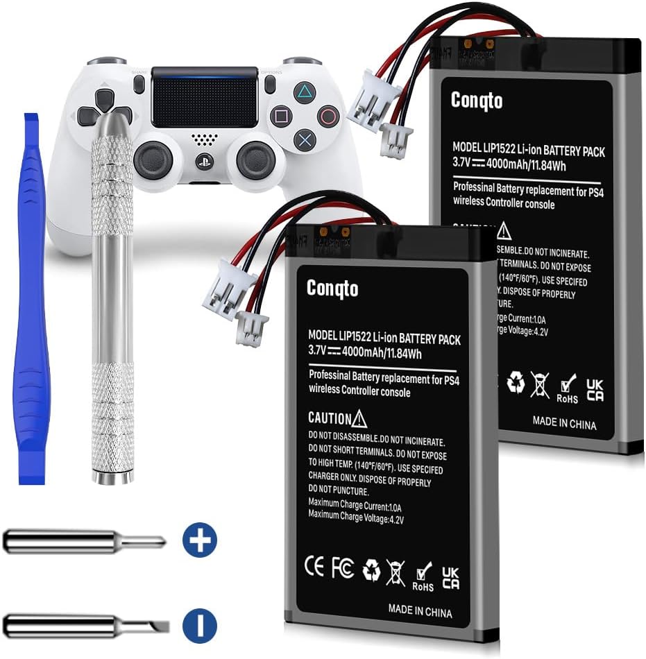 Amazon.com: [4000mAh] (1 Pack) Battery for PlayStation 4 Controller ...