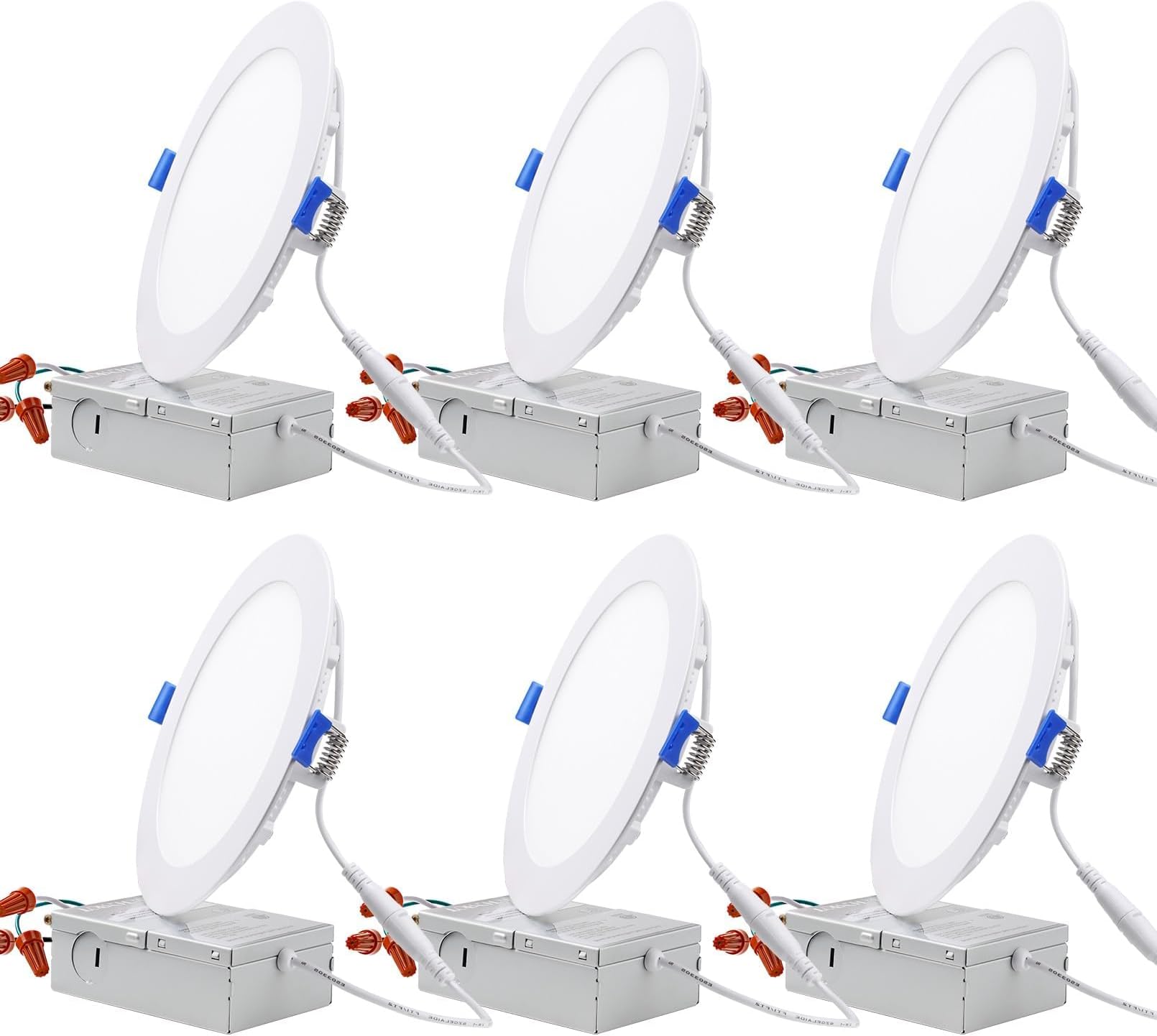 HiBay 12 Pack 6 Inch LED Recessed Ceiling Light with J-Box, 1800LM 16W ...