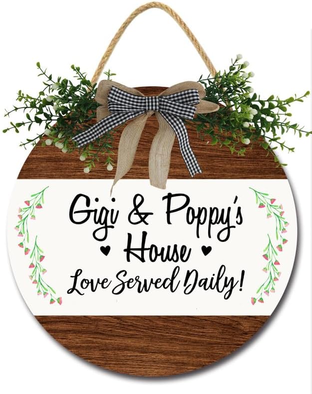 Amazon.com: DLONVOH 12IN Gigi And Poppy's House Love Served Daily Sign ...