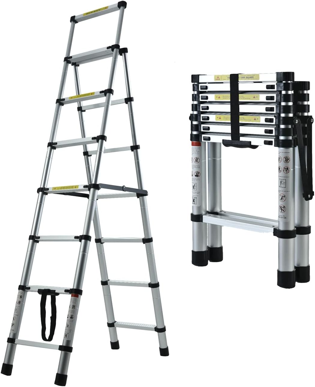 7 8 Steps Ladder 2m 2.3m Aluminum Folding Portable Ladder Capacity Max ...