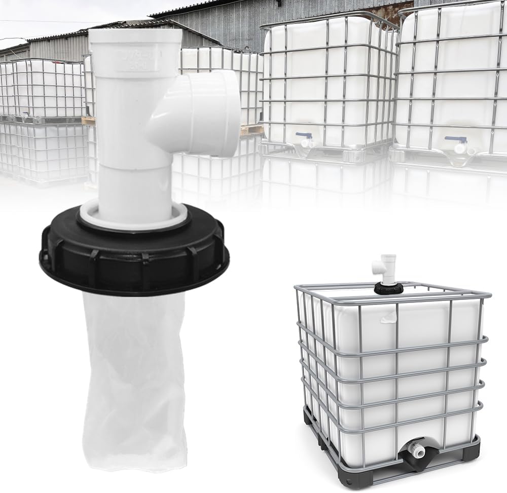 mizikuu 180° IBC Deckelfilter,163mm Vertikal Regenwasserfilter DN 150 ...