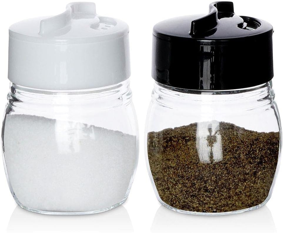METALTEX Glass Salt and Pepper Set, 40ml, White : Amazon.co.uk: Home ...
