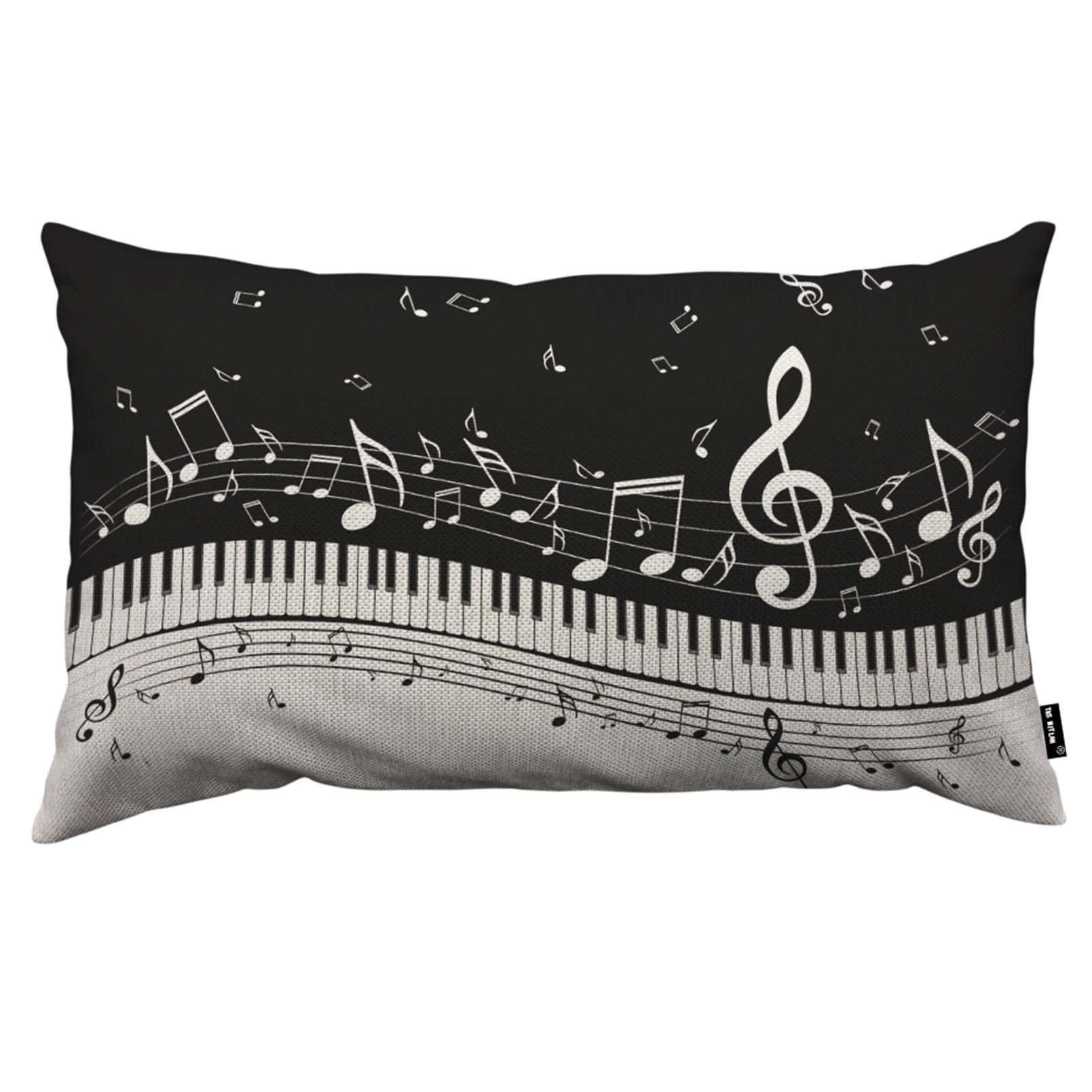Amazon.com: TKS MITLAN Piano Keys with Musical Notes Pillow Covers ...