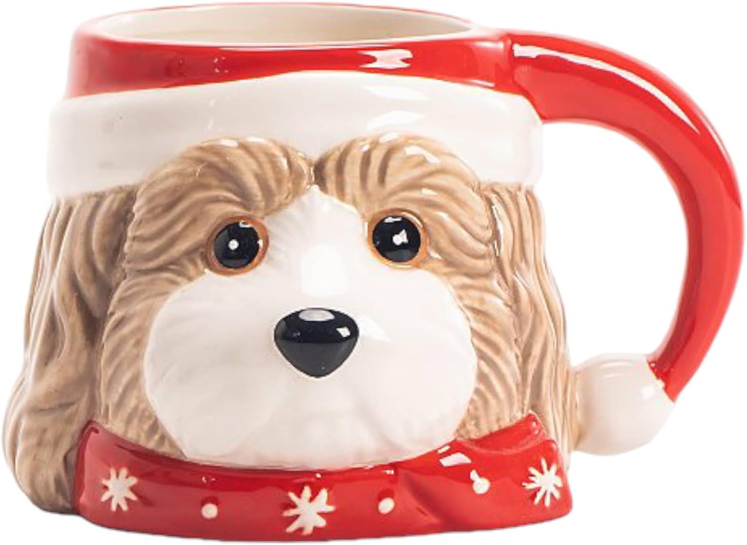 Cockapoo Dog Christmas Santa Hat 3D Novelty Festive Xmas Ceramic Mug ...