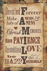 Amazon.com: Family Forever 8" x 12" Wood Sign by Susan Knowles-Jordan ...