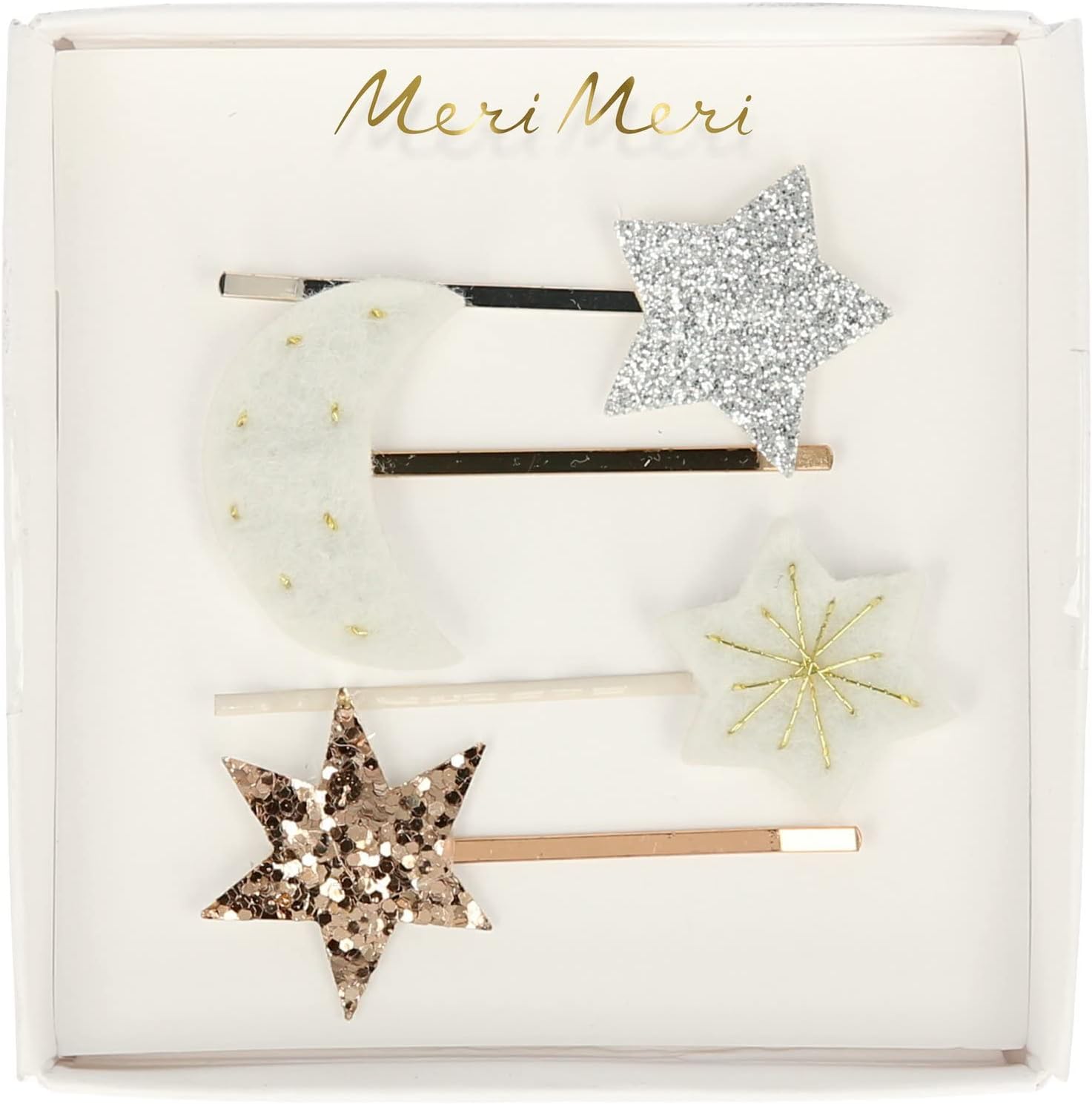 Amazon.com: Meri Meri Moon & Star Hair Slides : Baby