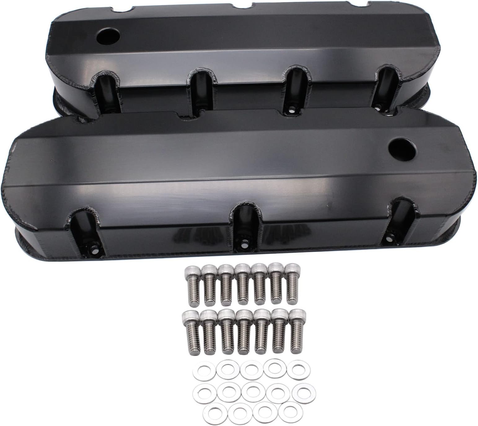 Amazon.com: GSKMOTOR FABRICATED Black Aluminum Valve Covers for Big ...