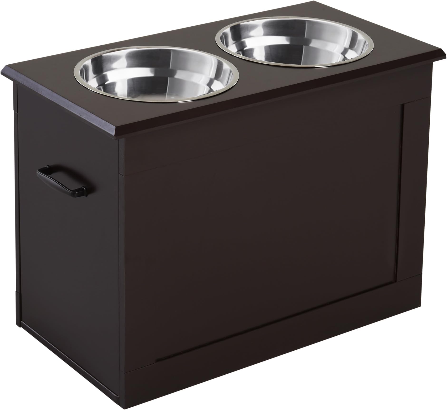 PawHut Elevated Dog Bowls for Large Dogs with Storage Dog Pet Diner ...