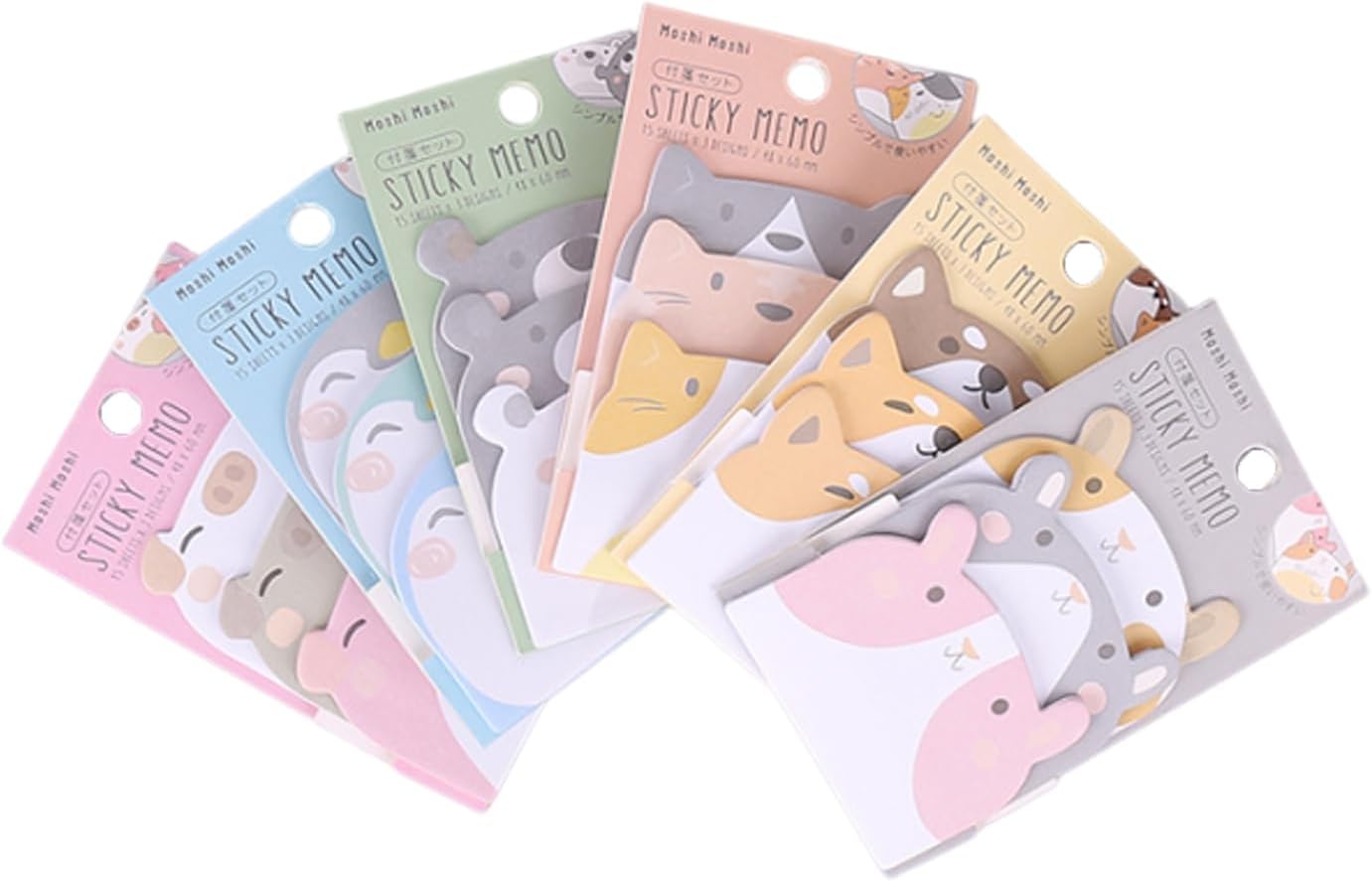 6 Pcs Cute Sticky Notes, Animal Sticky Notes, Cute Post It Notes ...