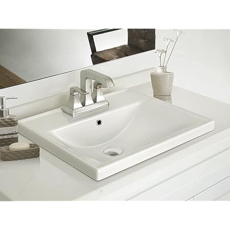 KOHLER K-2337-1-0 Memoirs Stately Drop-In Bathroom Sink with Stately ...