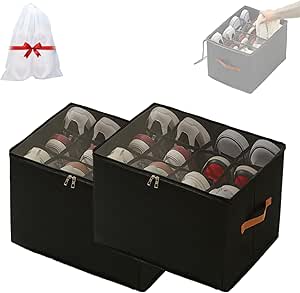 Amazon.com: Emboadlie Fabric Shoe Organizer Storage Box, Collapsible ...