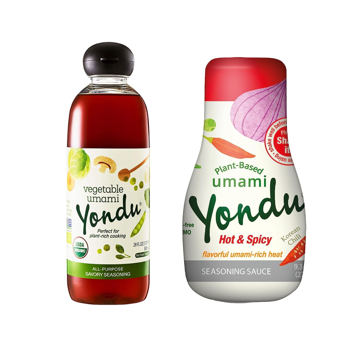 Amazon.com : Yondu Vegetable Umami All-Purpose 1 x Origanal (28 Fl oz) & 1 x Hot & Spicy (9.3 Fl ...