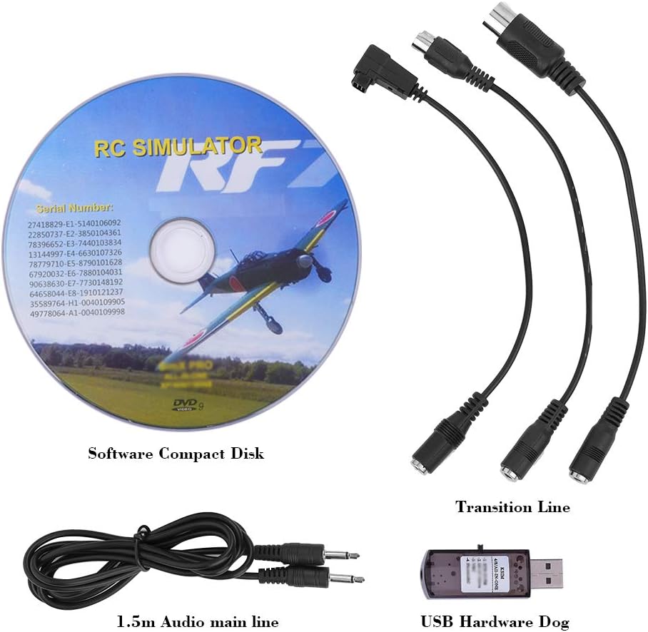 USB Flight Simulator, 22 in 1 RC USB Flight Simulator Adapter Cable for ...