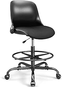 Alolo Armless Office Chair with Foot Rest,Tall Drafting Chairs with ...
