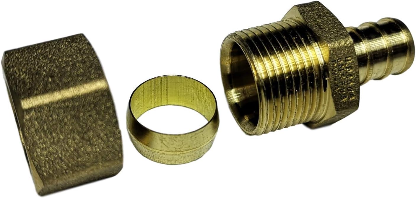 Amazon.com: XFITTING 10 Pieces 1/2" Pex X 3/8" OD Compression Straight ...