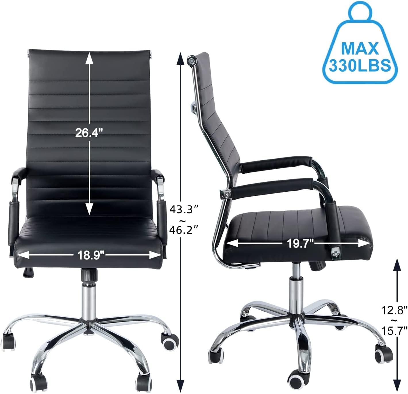 Buy LUCKWIND Office Executive Desk Chair Ribbed - Ergonomic High Back ...