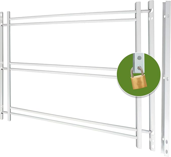 24/7 Home Security Adjustable Window Security Bars with 2 Long Bars for ...