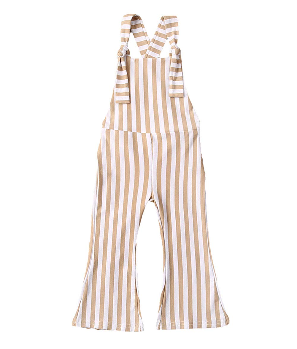 Amazon.com: Toddler Kids Baby Girl Stripes Bell-Bottom Jumpsuit Romper ...