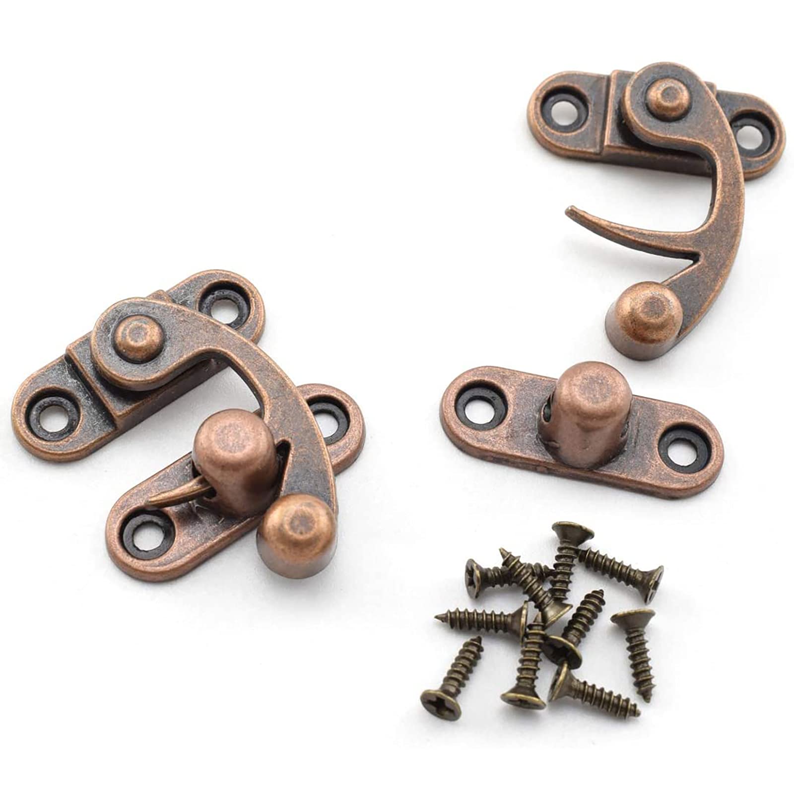Snapklik.com : 1 Pair Antique Hook Hasp Latch Left Right Mini Swing Arm ...