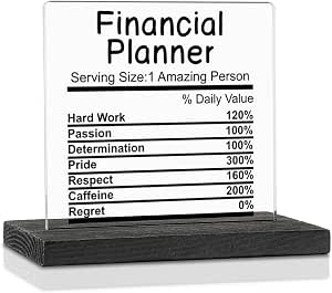 Amazon.com: Financial Planner Motivational Desk Sign, Unique Office ...