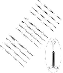 Amazon.com: Tornito 12Pcs Surgical Steel Piercing Taper Insertion Pins ...